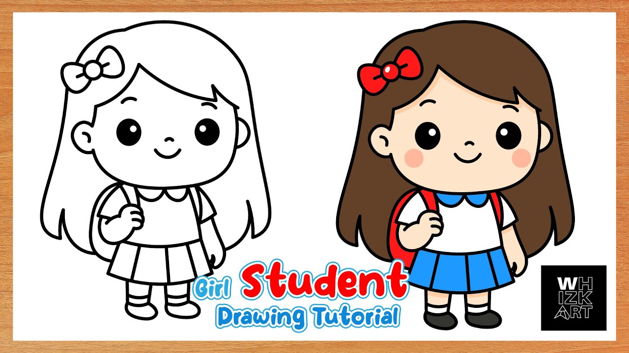 How to Draw a Girl Student Step by Step | Easy Drawing Tutorial for ...