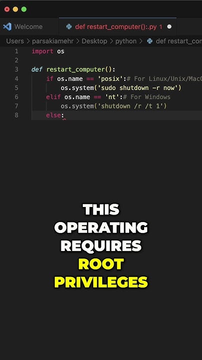 Restart Your Computer in Python | #python - YouTube