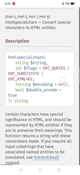 Php Htmlspecialchars Function Shorts Php Onlinelearning Phpscripts Shortvideo Youtube