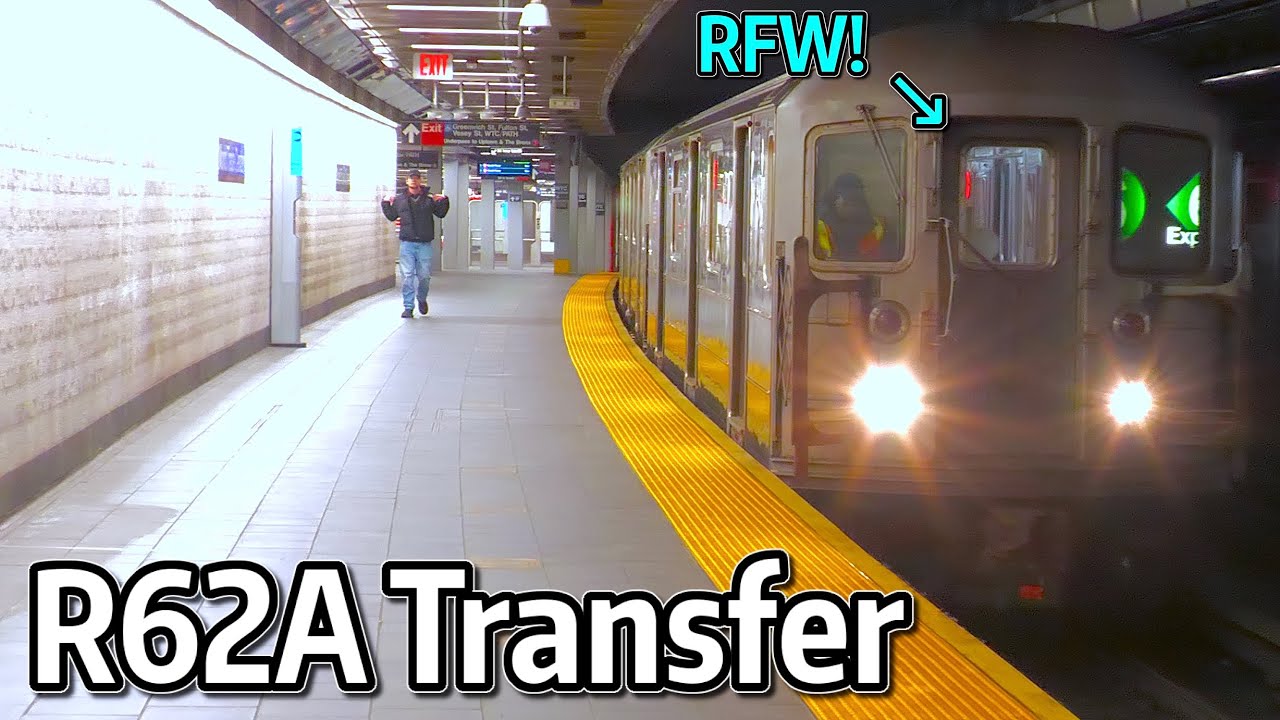 ⁴ᴷ⁶⁰ Four-Car set of R62A Singles Transferring through the System - With Railfan Window! - YouTube