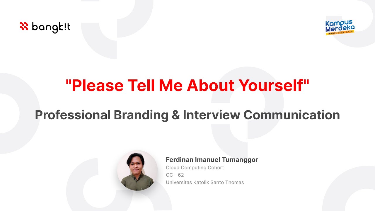 Please tell me about yourself | Professional Branding and Interview ...