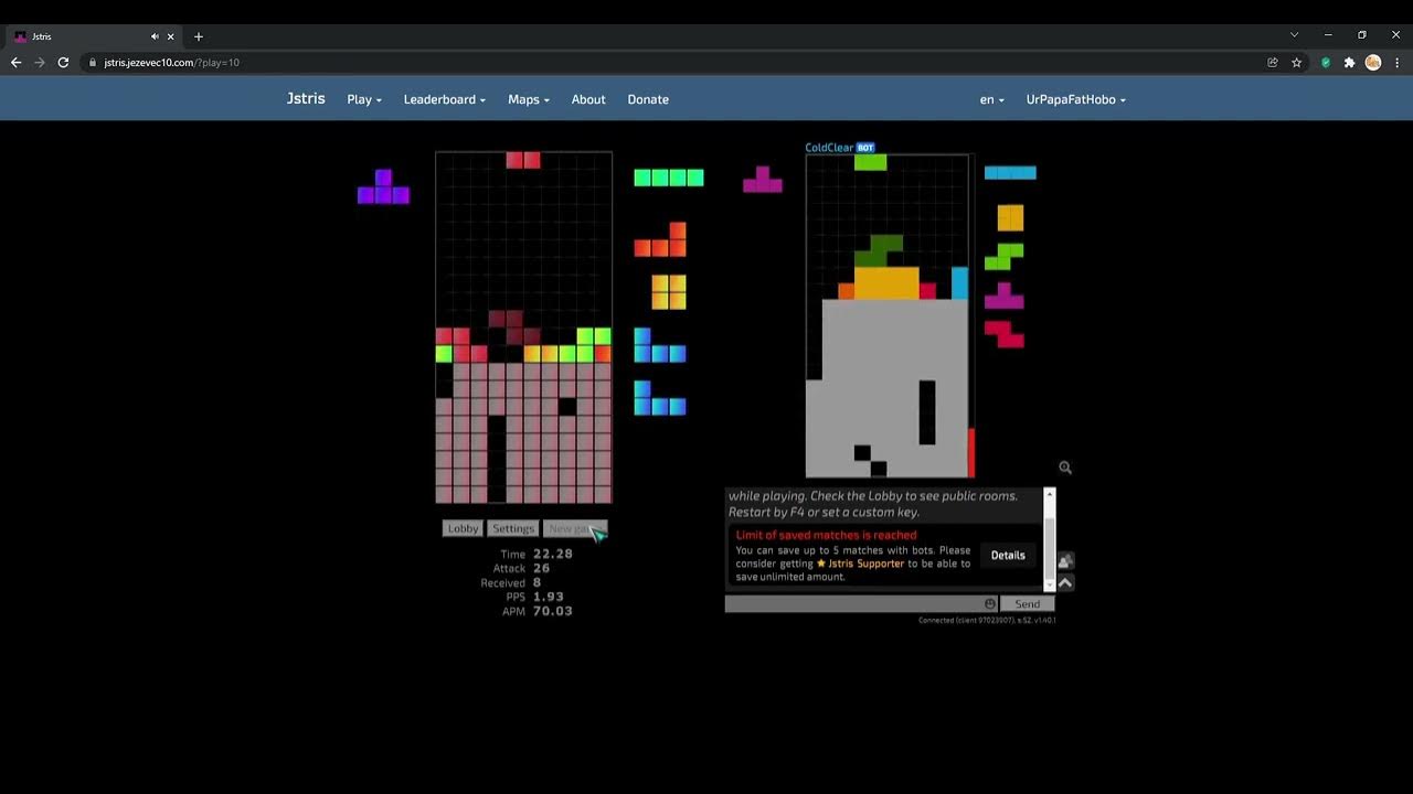 Jstris vs 1.5pps bot - YouTube