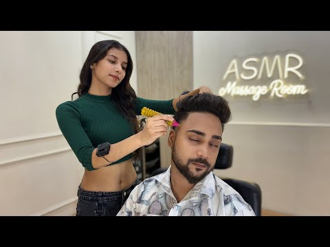 Quick Head Massage By Shivu Barber🧏🏻‍♀️ | Asmr Massage Room💙 | Indian Massage Therapy🤗 | Relaxed✨