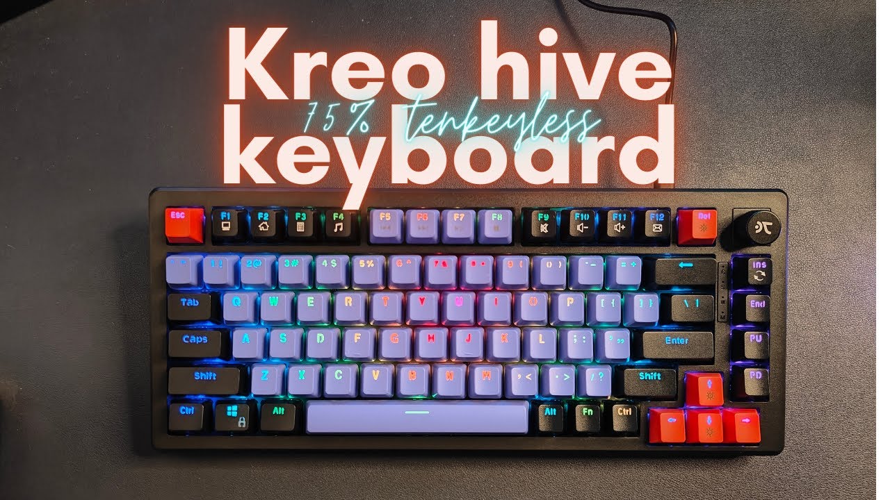 Kreo hive mechanical keyboard || 75%Tenkeyless || Blue Switch || - YouTube