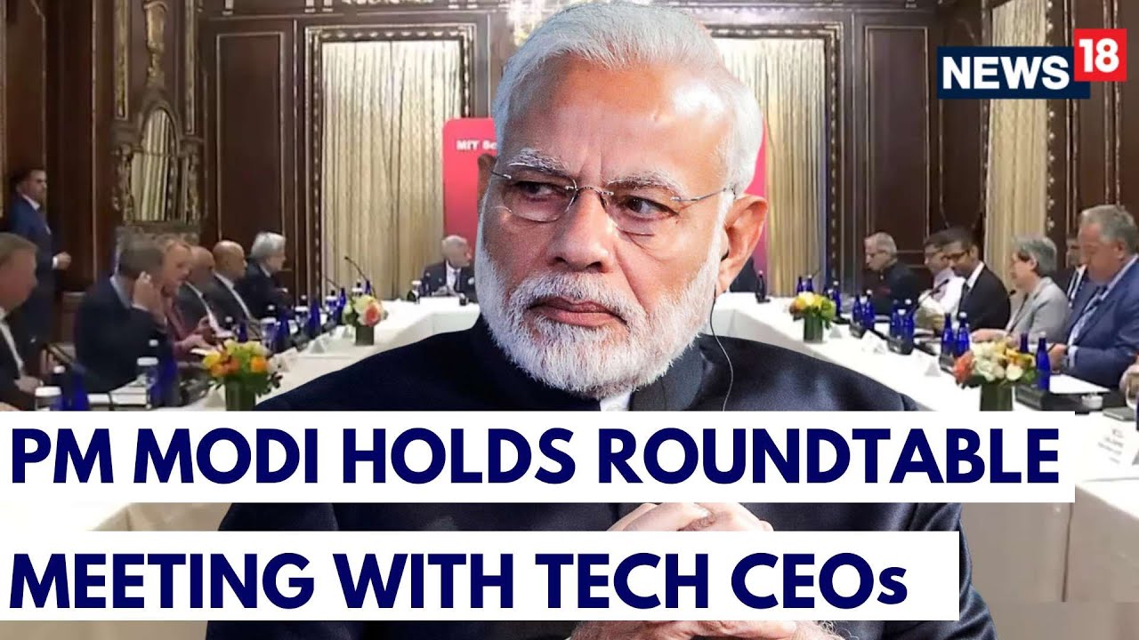 PM Modi In USA LIVE | Pm Modi Holds Roundtable Meeting With American ...