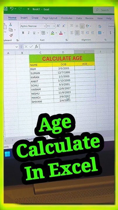 Age Calculate In Excel. Excel Short Tricks. #excelshortcuts #rbpeducationaltricks - YouTube