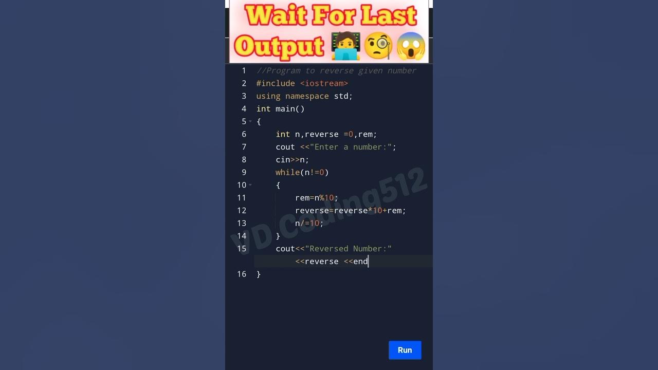 C Program To Reverse A Number Using Class Reverse Number Program In C Using While Loop