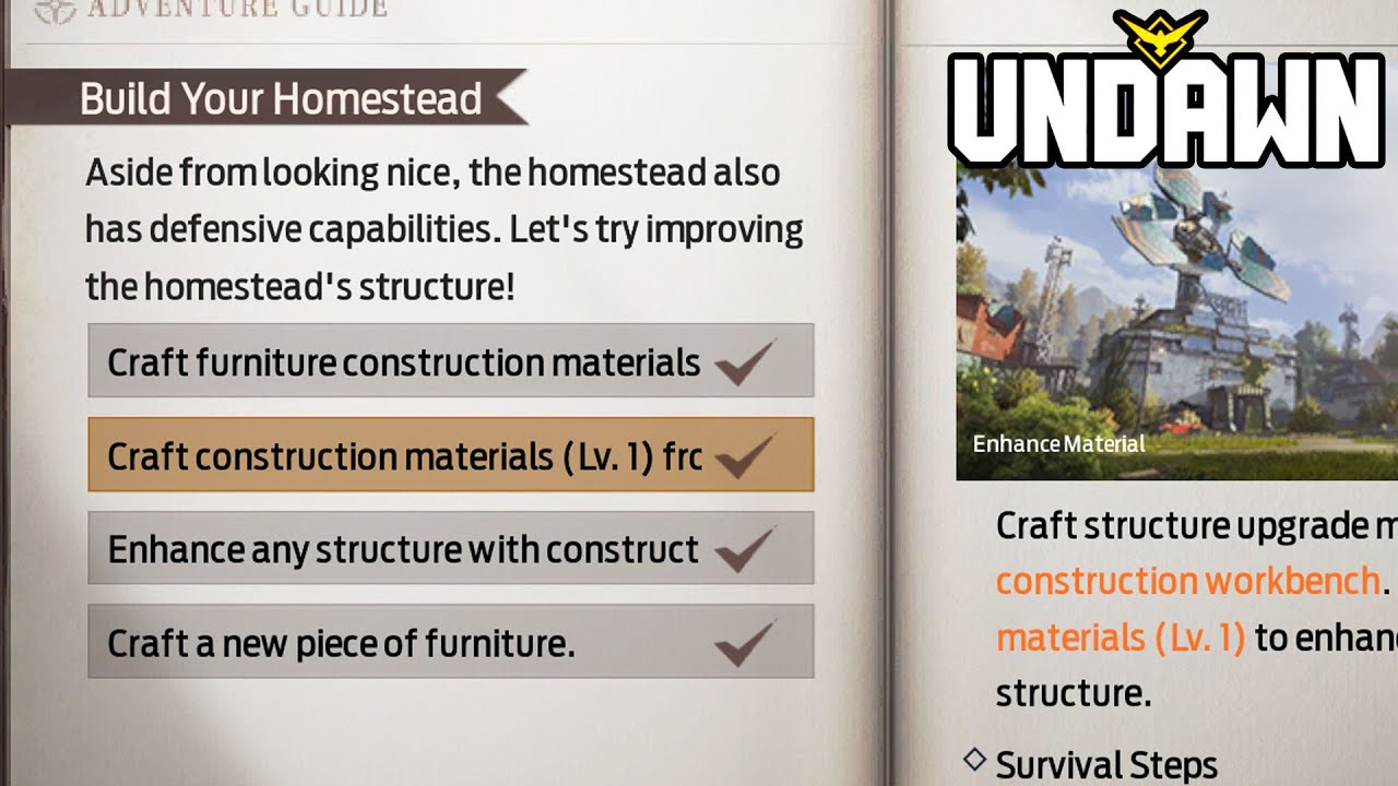 Craft construction materials (Lv. 1) from the construction materials ...