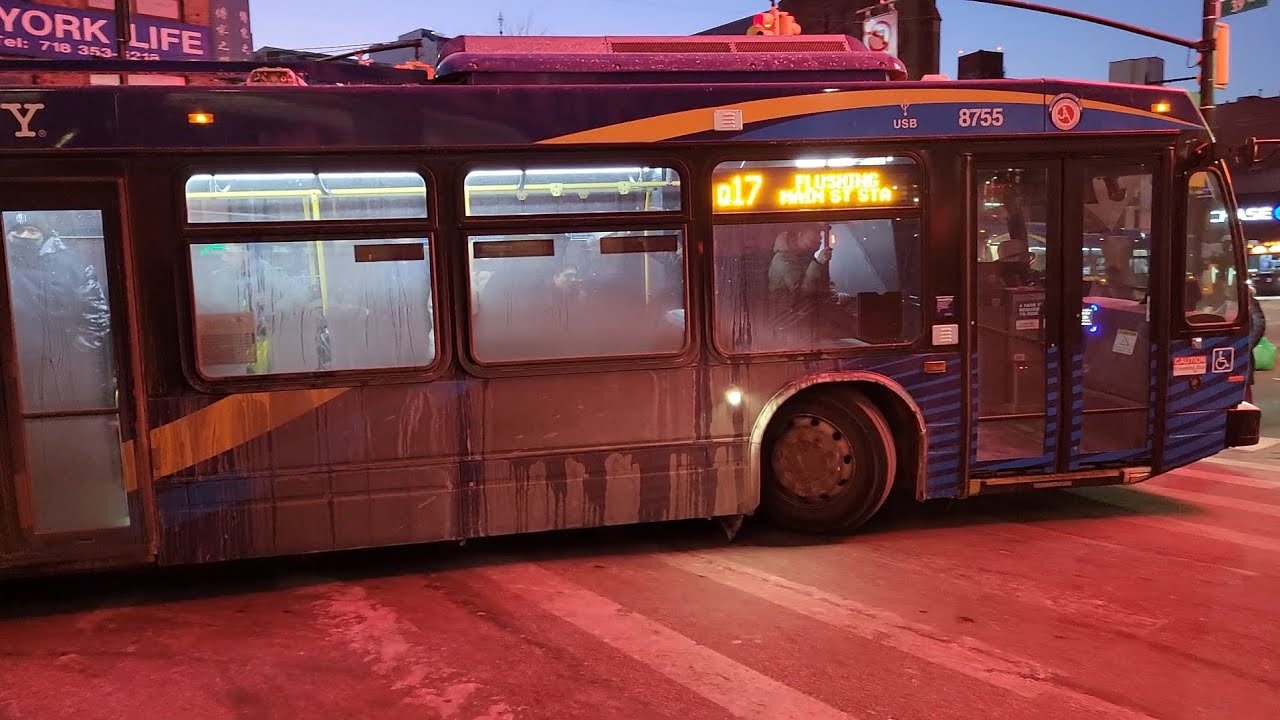 MTA NYCT: 2020 Nova LFS #8755 on the Q17 @ 39th Ave & Main St - YouTube