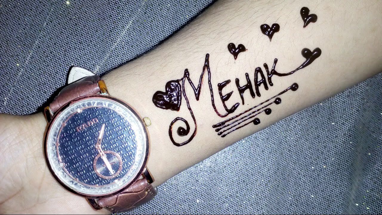 Mehak name mehndi | Mehak name heena | Elegent Mehndi With Tayyaba ...