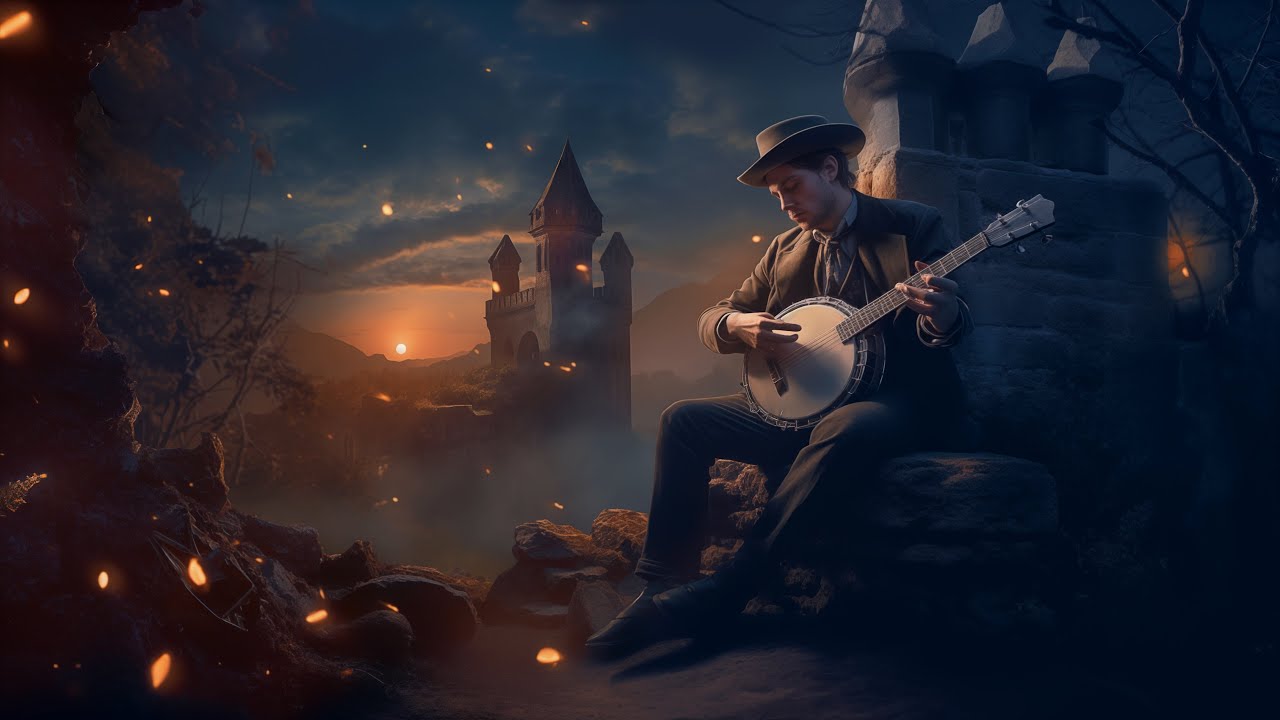 You're studying in the ruins of a castle while an Appalachian minstrel ...