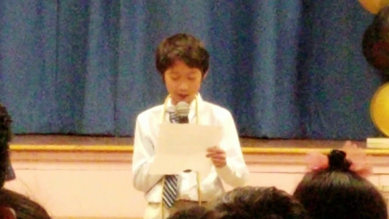 5th Grade Graduation Speech - YouTube
