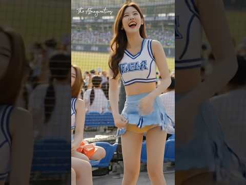She didn’t realize her skirt had moved up. #rakutengirls #cheerleader #baseball #sports #dance