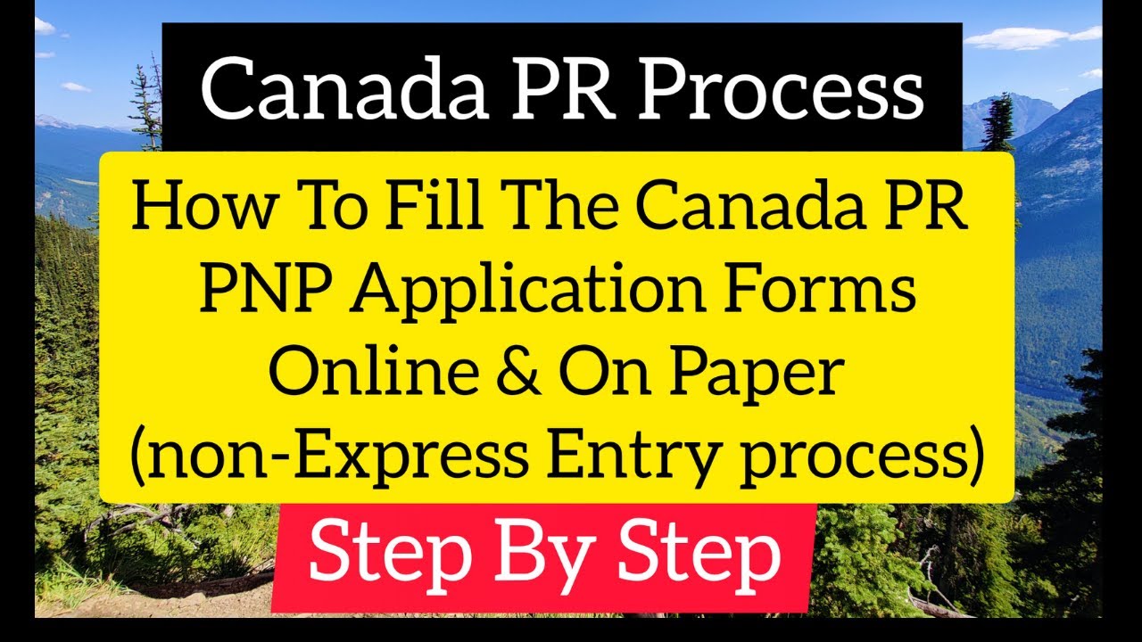 Canada PR PNP|How To Fill Canada PR Form(PNP) - YouTube
