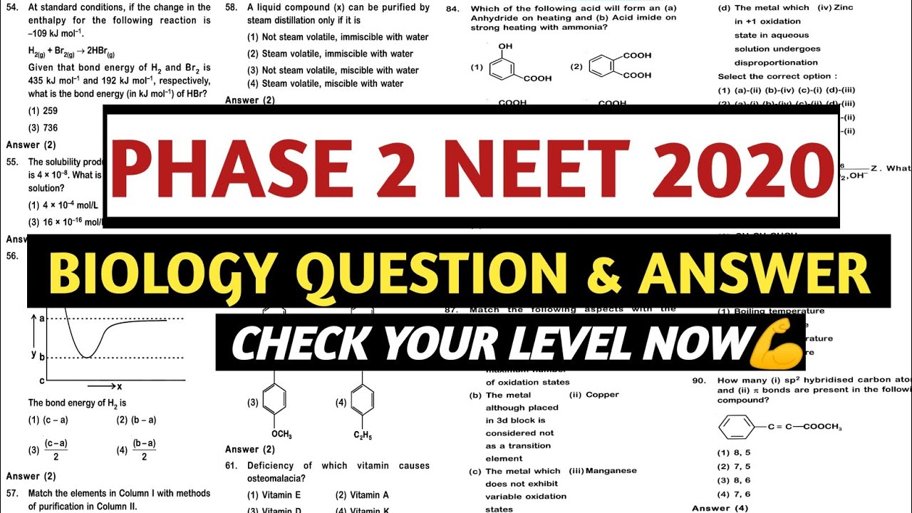 neet 2020 phase 2 question paper with answers | Neet 2020 Biology ...