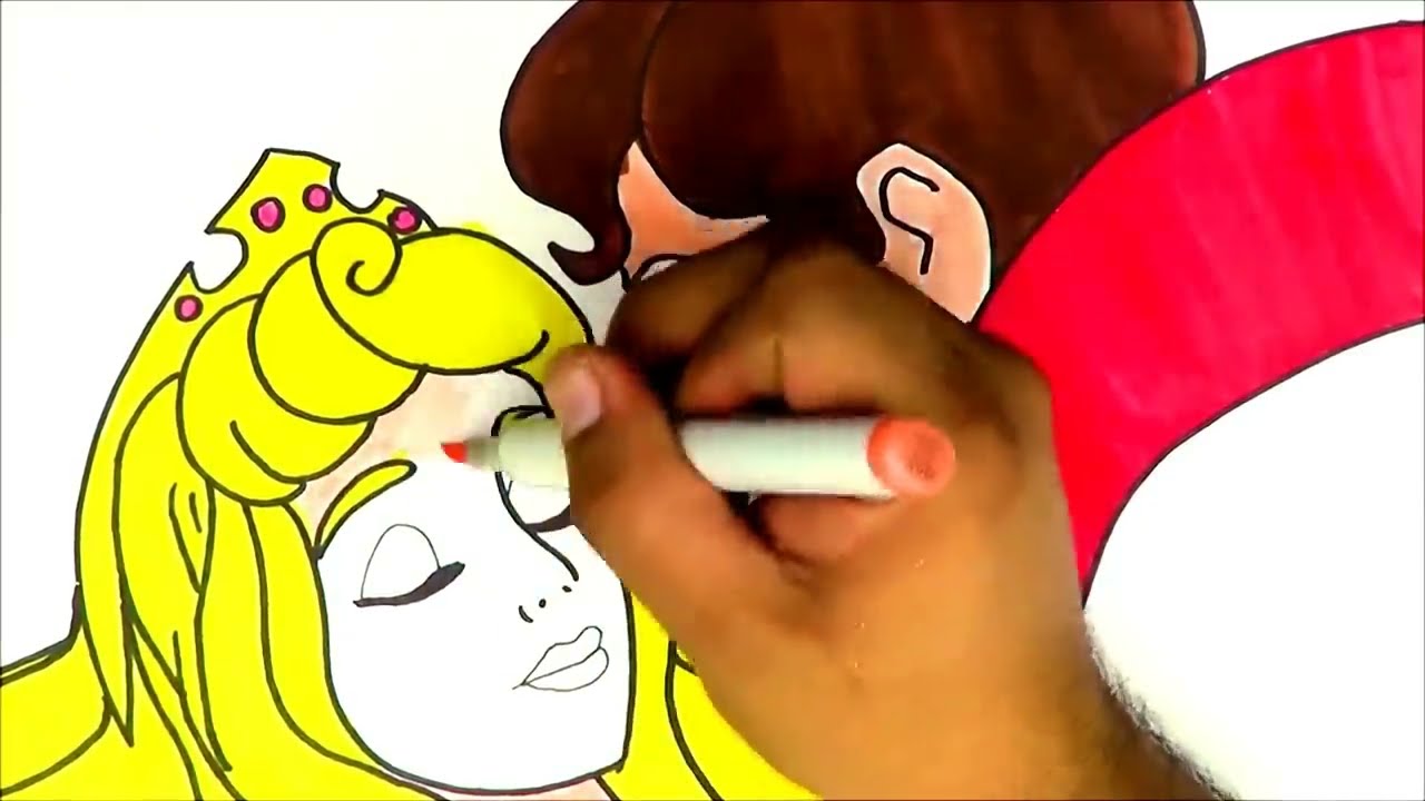 How to Draw & Color Princess Aurora Sleeping Beauty | Drawing Learning ...