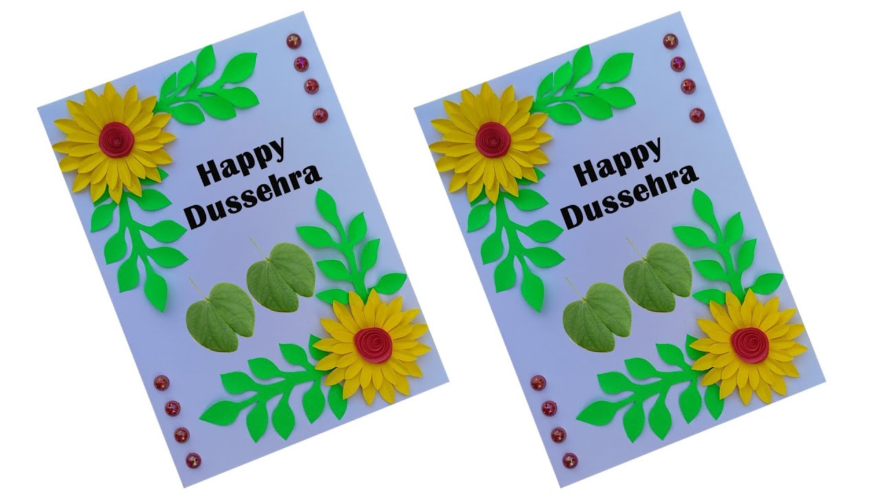 How to make greeting card for Dussehra | Happy Dussehra greeting card ...