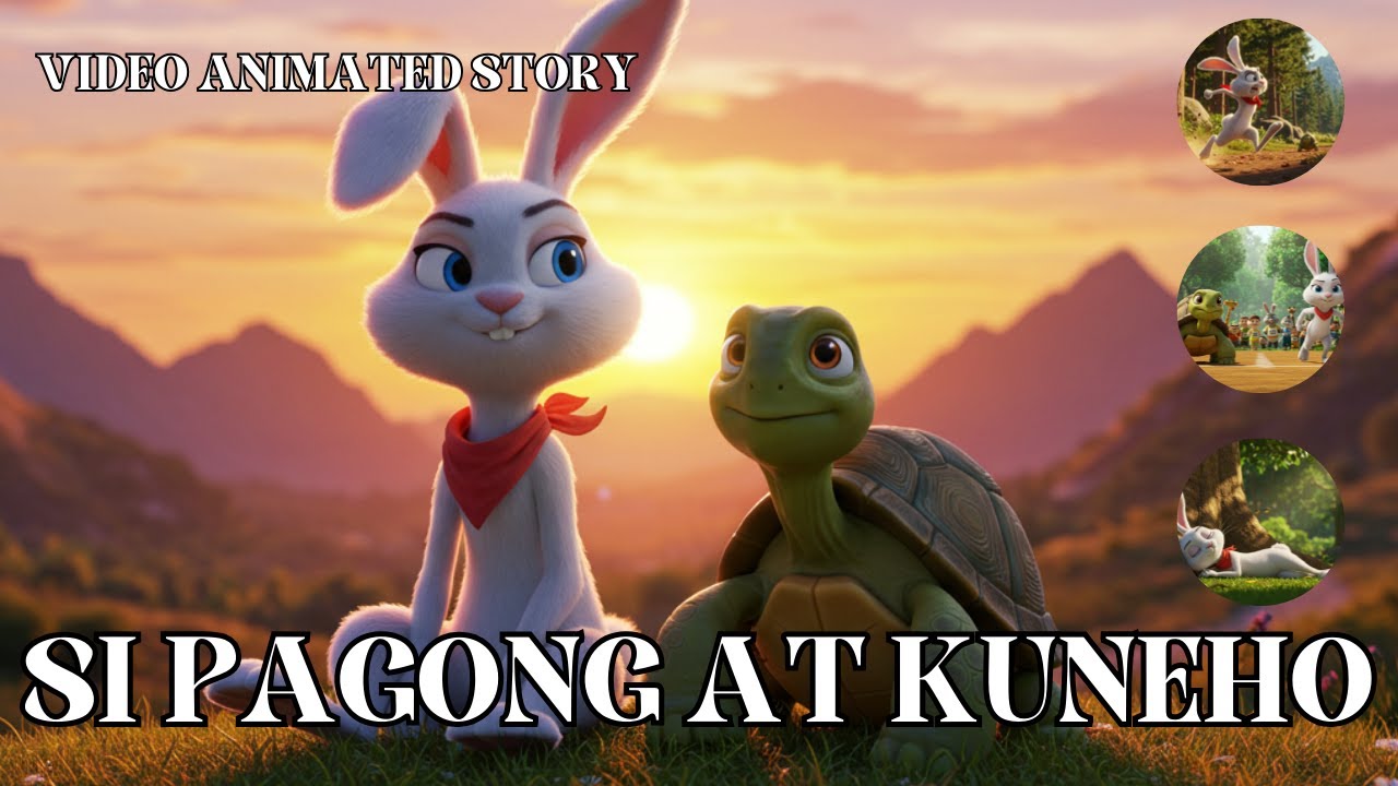 "Si Pagong at si Kuneho 🐇🐢 | Tagalog Animated Moral Story for Kids ...