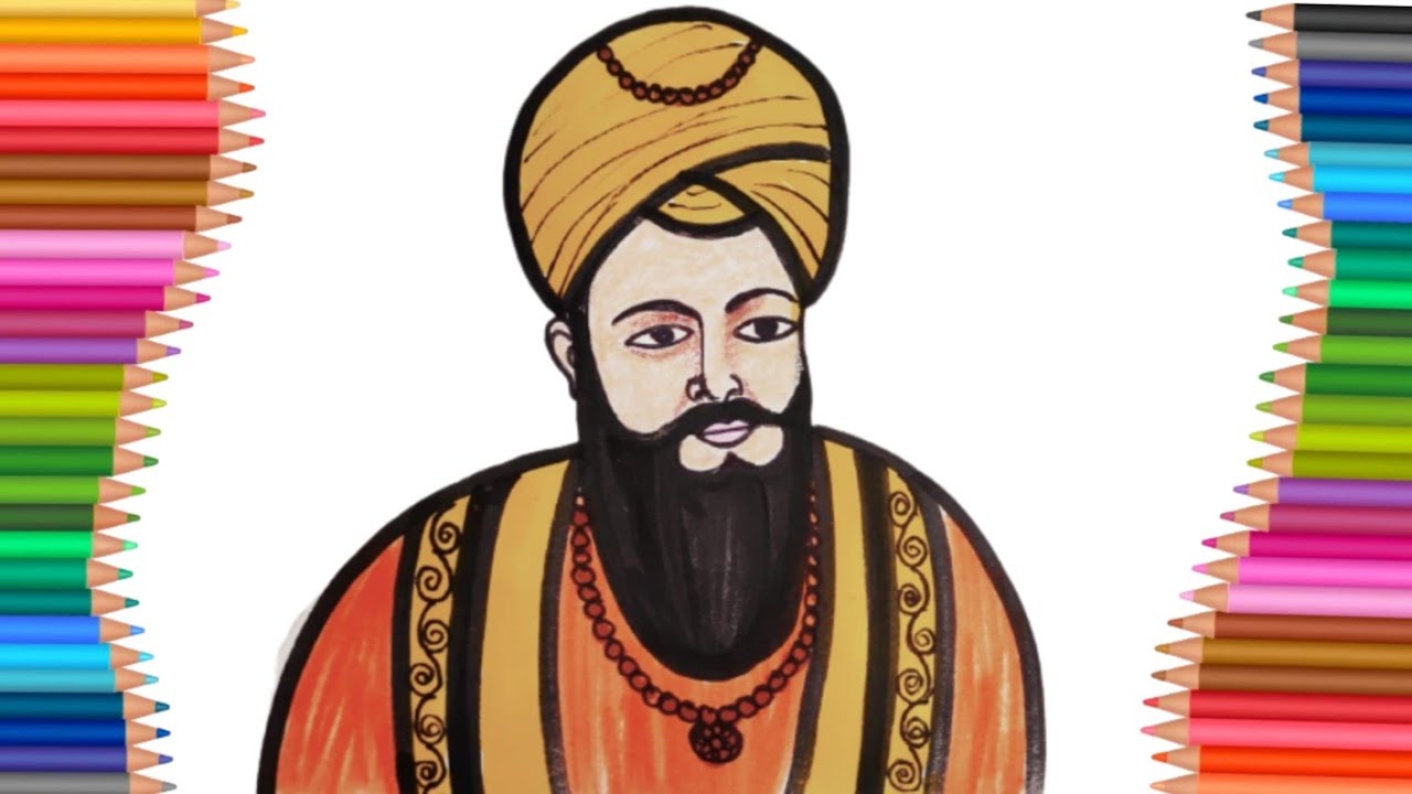 Guru Arjan Dev Ji Drawing Easy Steps | How To Draw Guru Arjan Dev ...