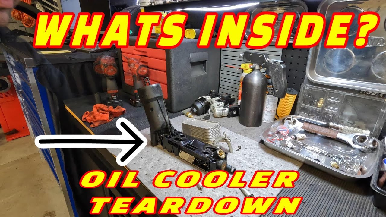WHAT'S INSIDE OF A DODGE 3.6L ENGINE OIL COOLER! LET'S TEAR IT DOWN AND ...