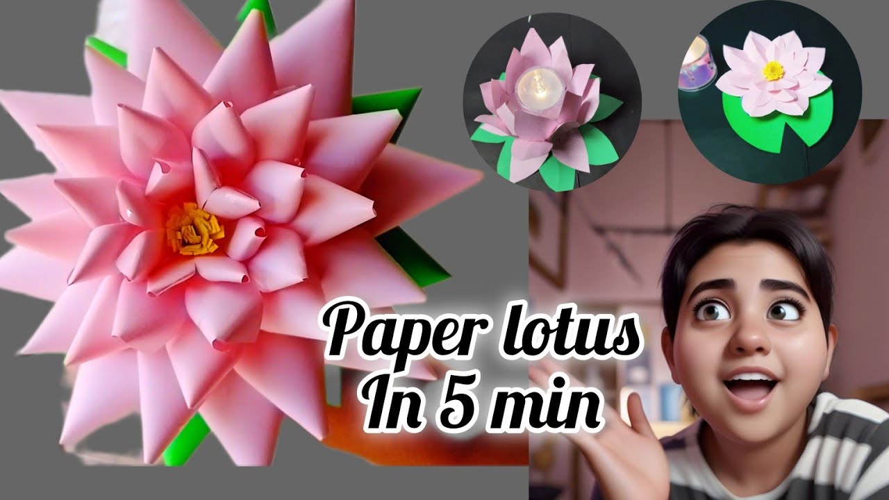 " DIY Lotus flower paper craft/ 3 Stunning DIY lotus flower craft ...