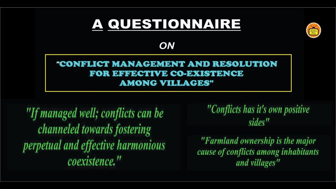 QUESTIONNAIRE on Conflict Management and Resolution - YouTube