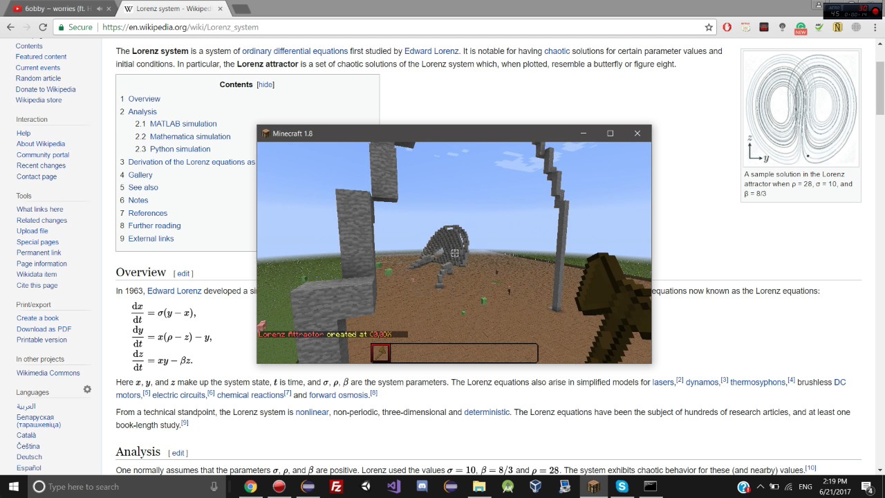 Lorenz Attractor in minecraft - YouTube