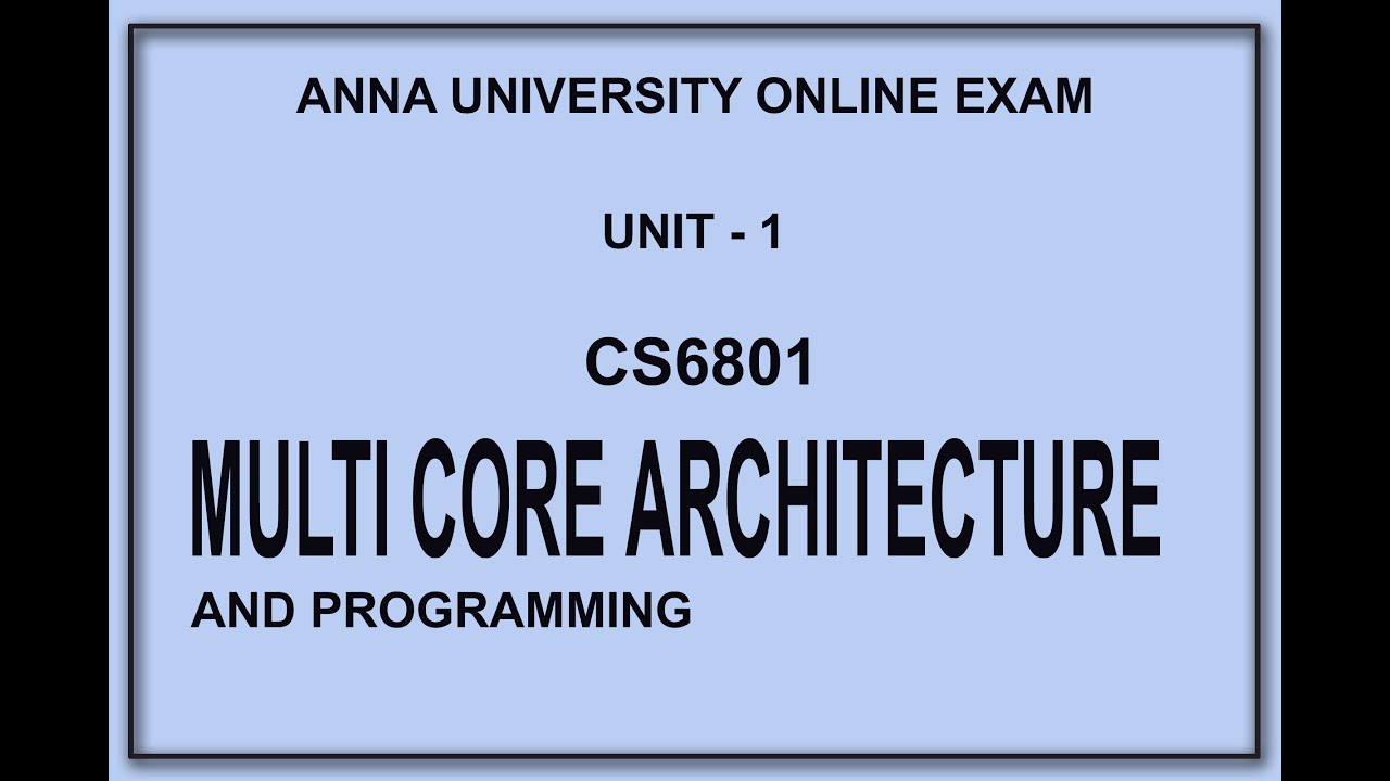 Online Exam Cs6801 Multi Core Architecture Be Cse Youtube