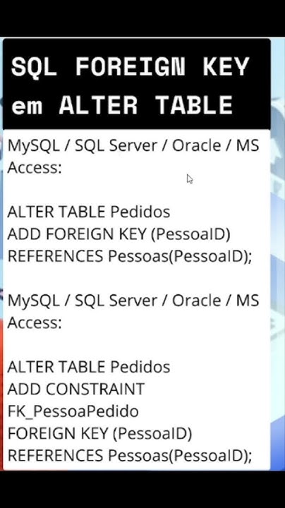 28 SQL FOREIGN KEY ALTER TABLE - YouTube