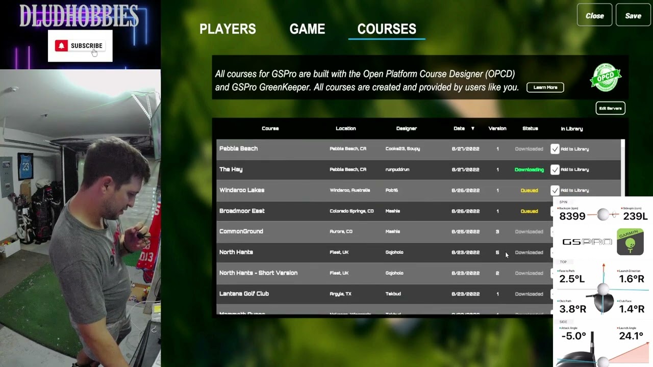GSPRO Golf Simulator New Courses AUGUST 28thish - YouTube