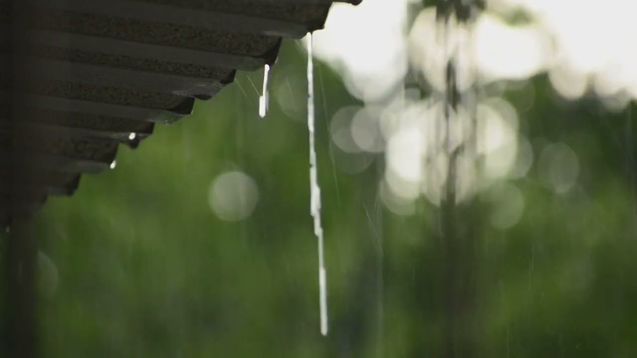 Rain on Metal Roof and Thunder - 1 Hours Video with Soothing Sounds for ...