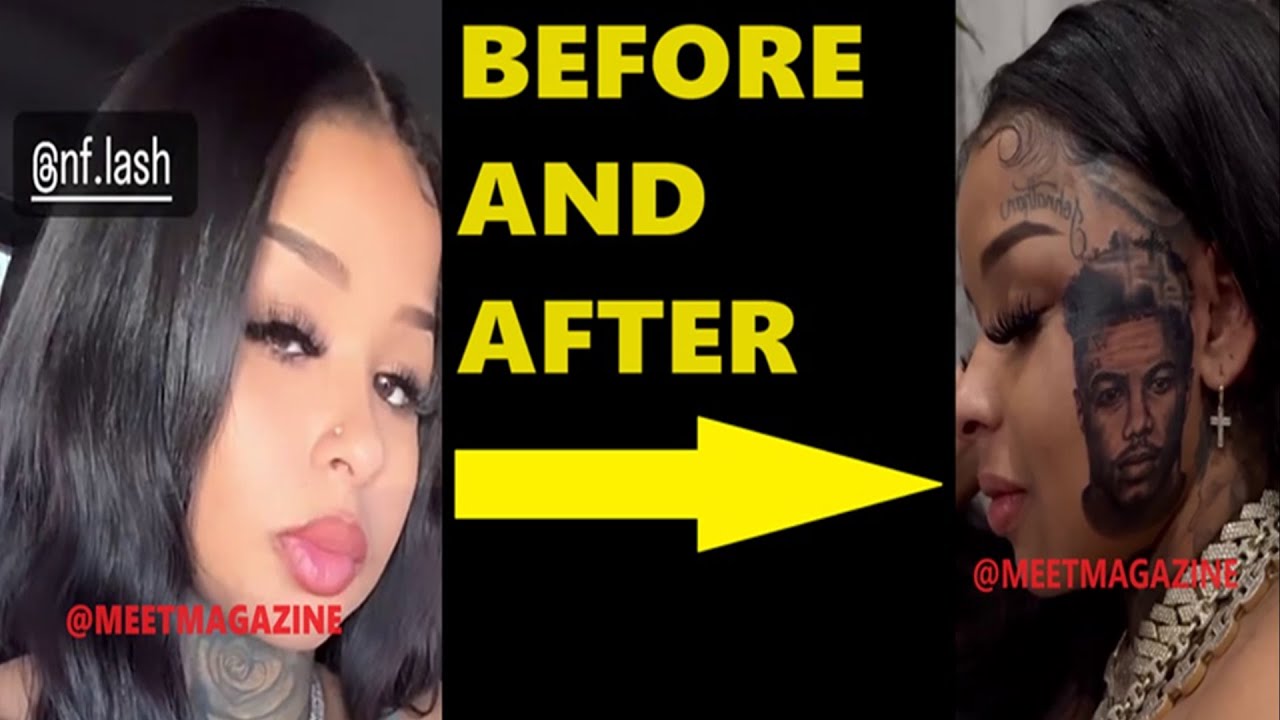 Chrisean Rock face tattoo of Blueface before and after! - YouTube