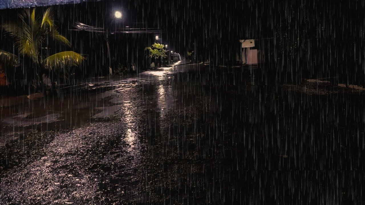 Rain Sounds to Fall Asleep Fast and Relax - Rain and Thunderstorms on a ...