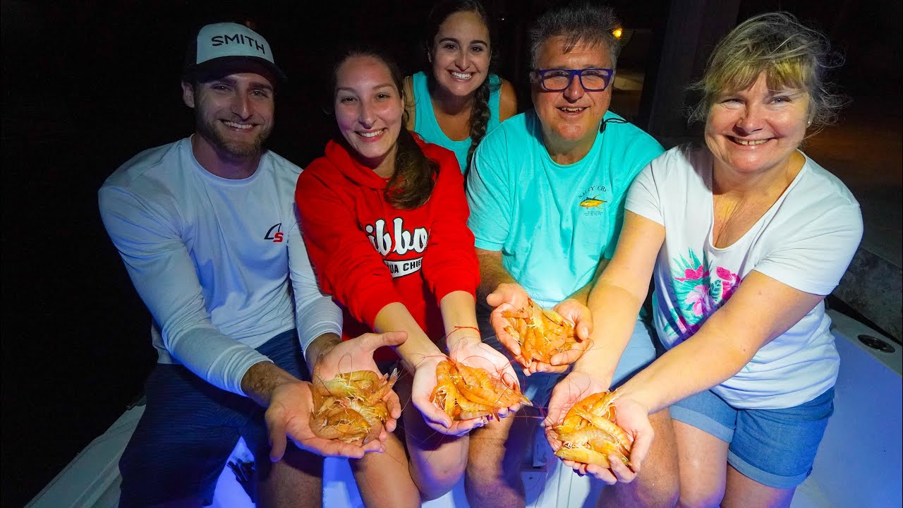 SHRIMPING with FAMILY! Catch, Clean & Cook! South Florida Shrimp - YouTube