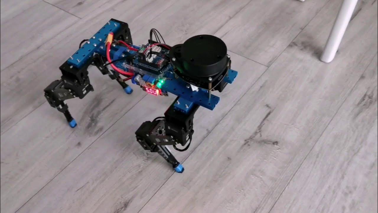 Robot dog walking - quadruped motion test - YouTube