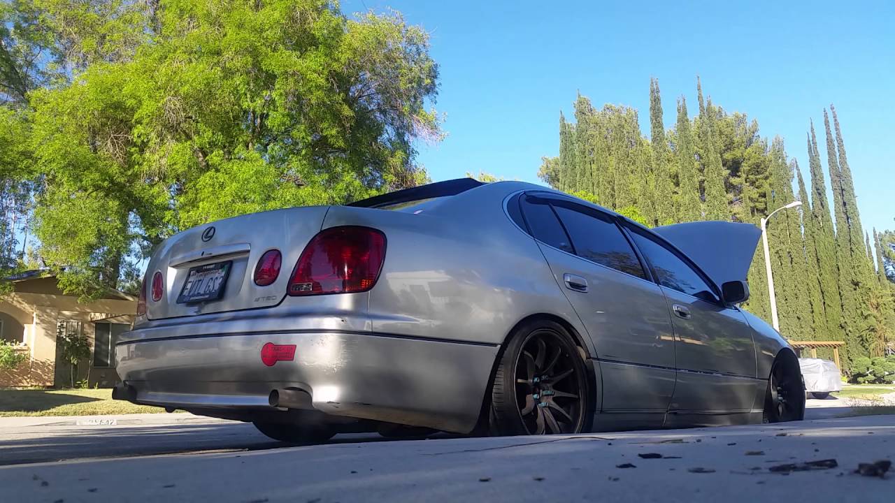 Twin turbo Aristo swapped 2jzGTE vvti Lexus GS300 cold start exhaust ...