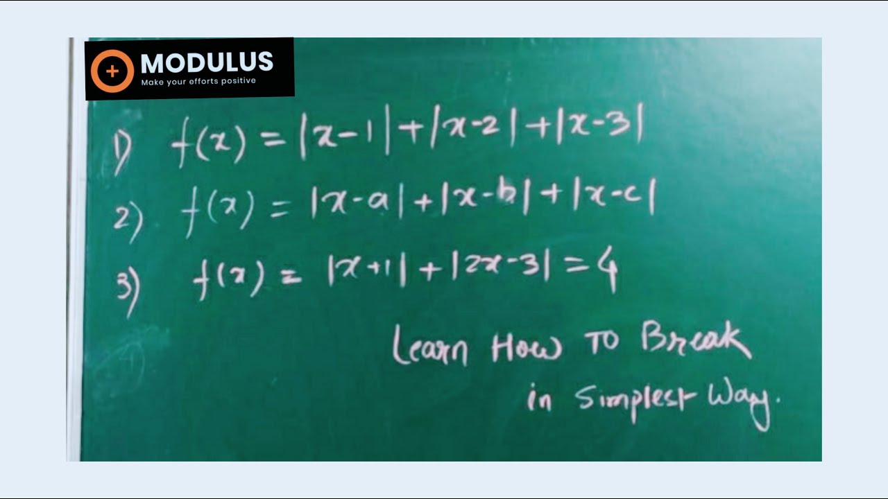 concept of breaking modulus when more than one modulus is present - YouTube