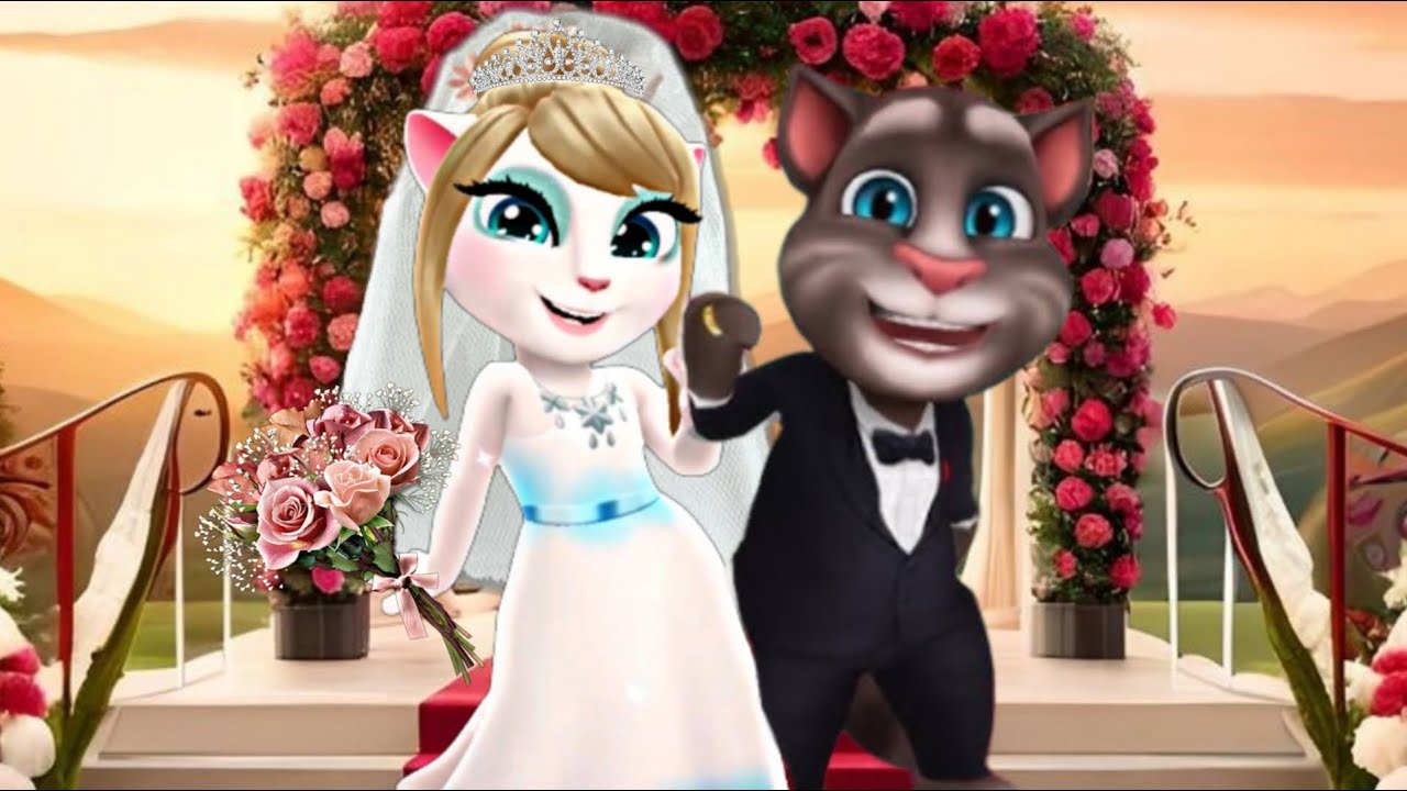 My Talking Angela2 vs My Talking Tom Wedding Party - YouTube