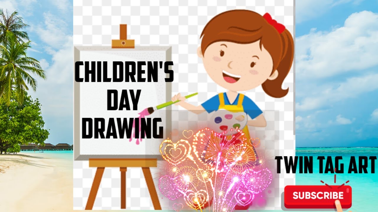 Children day special drawing || Happy children day drawing for ...