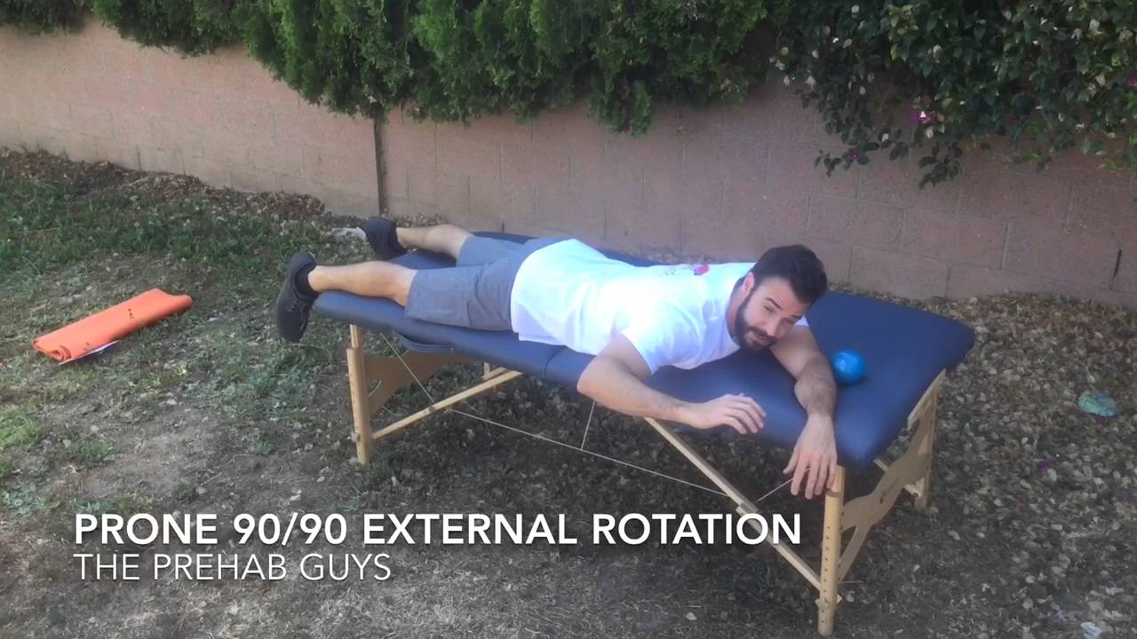 Prone 90/90 external rotation - YouTube