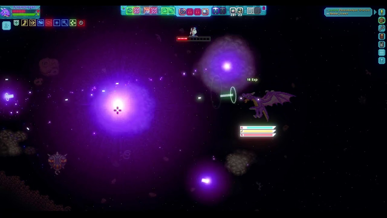 [StarBound] Futara's Dragon just YEET Space enemys - YouTube