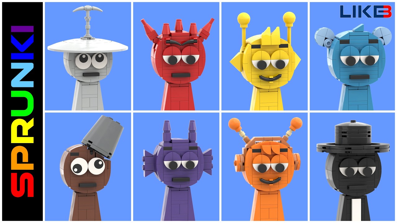 ALL SPRUNKI in LEGO - Raddy, Oren, Clukr, Sky, Brud, Simon, Durple ...