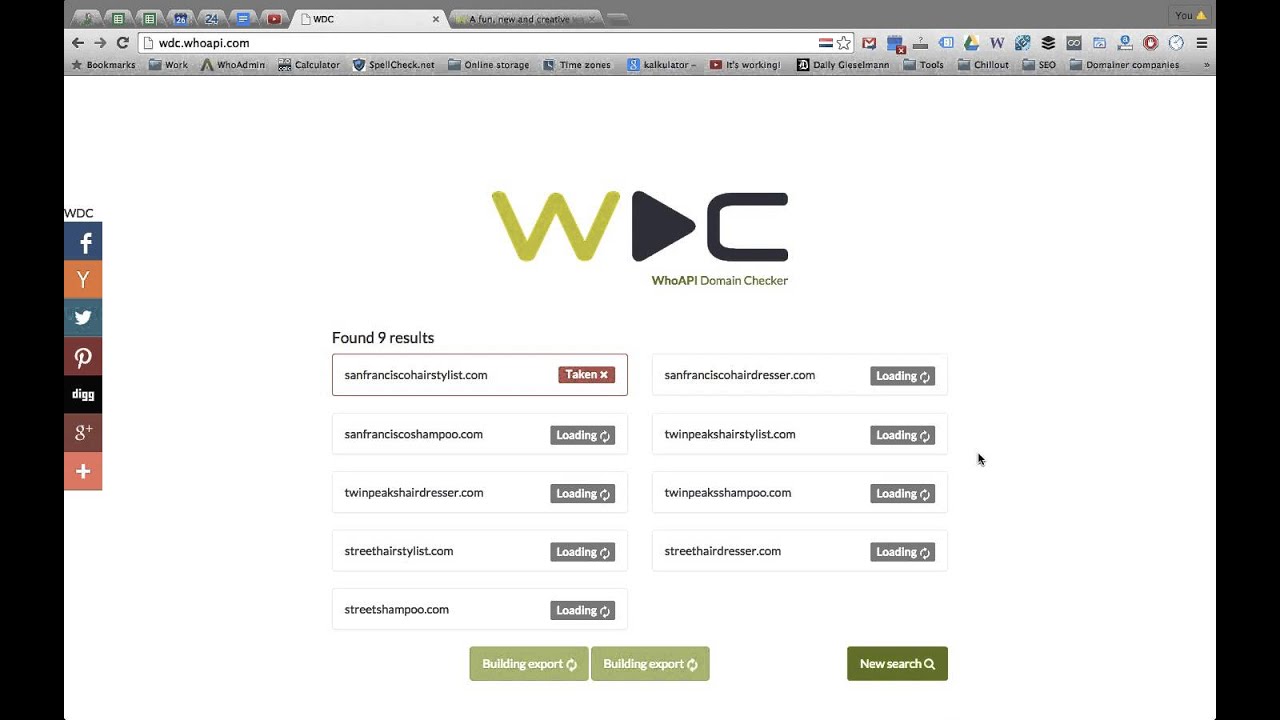 Advanced domaining tool: WDC (WhoAPI Domain Checker) - explainer video ...