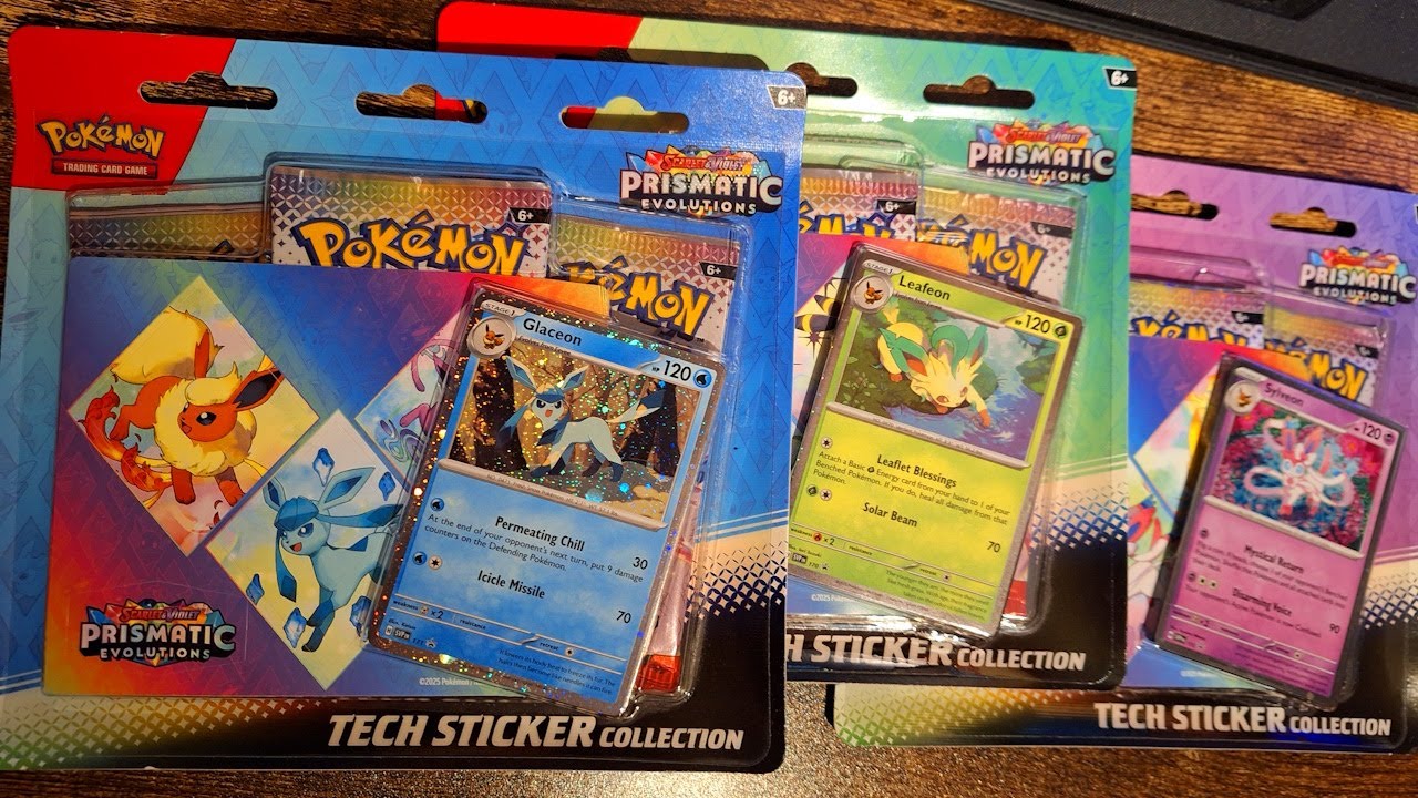 Opening 3 Prismatic Evolutions Sticker Blister Packs (12 Boosters ...