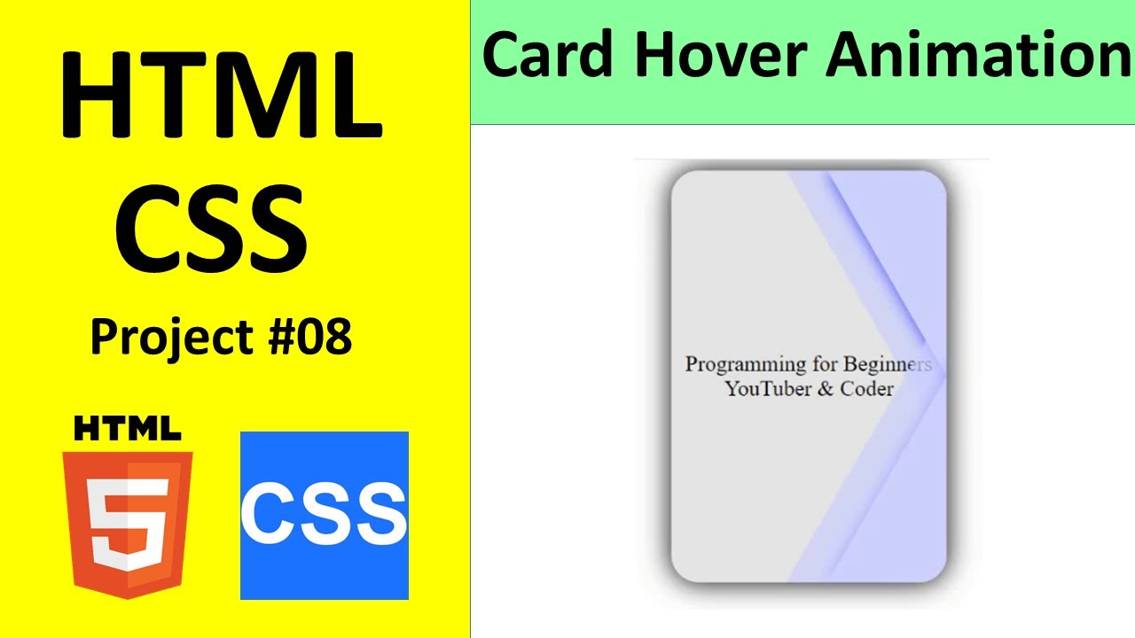 Html Css Project 8 Card Hover Animation In Html And Css Programming 5786