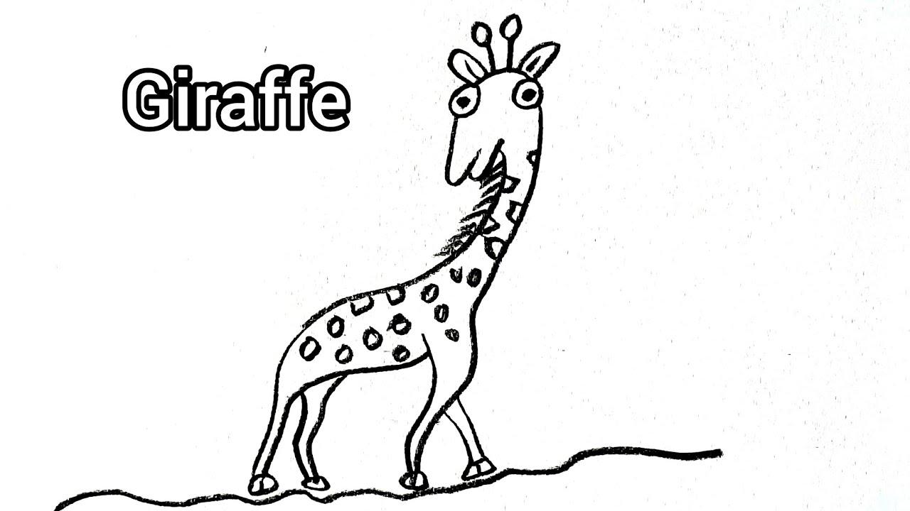How To Draw A Giraffe For Children 🌈 Easy Animals Drawing - Beginner ...