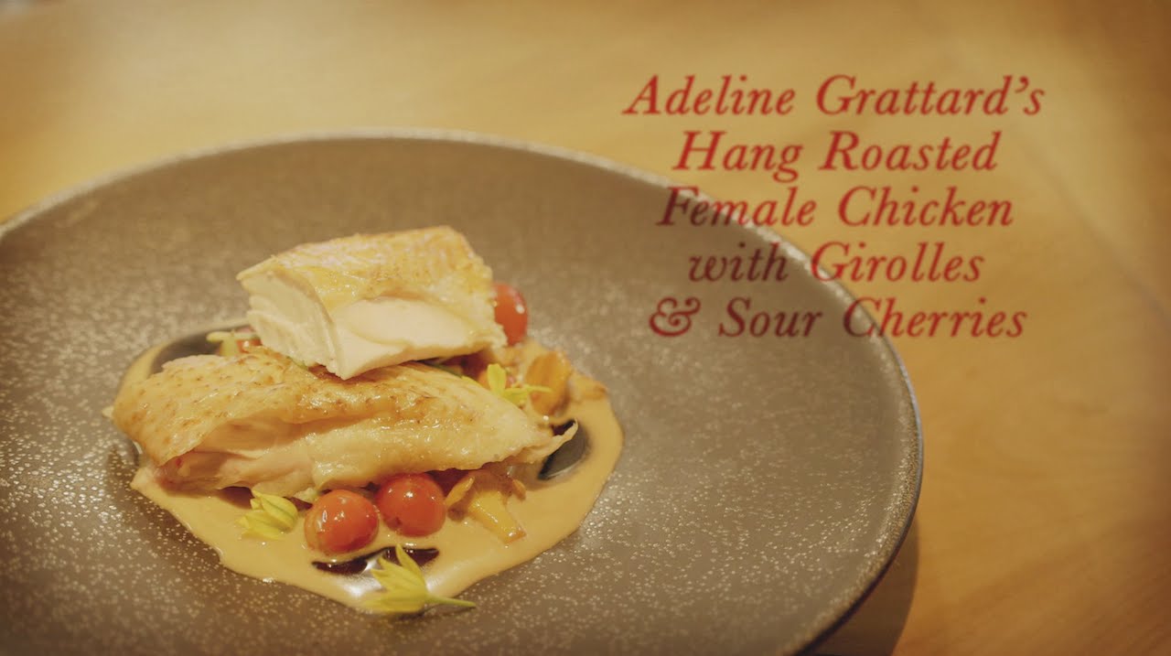 Hang Roasted Chicken with Girolles and Sour Cherries | Chefs Adeline ...
