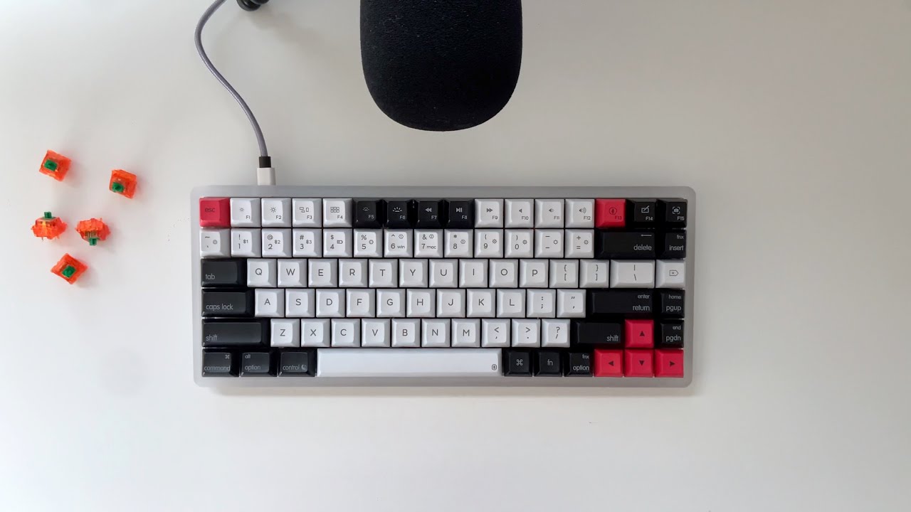 Epomaker AK84S With Stock C3 Tangerine Switches Typing Sounds - YouTube