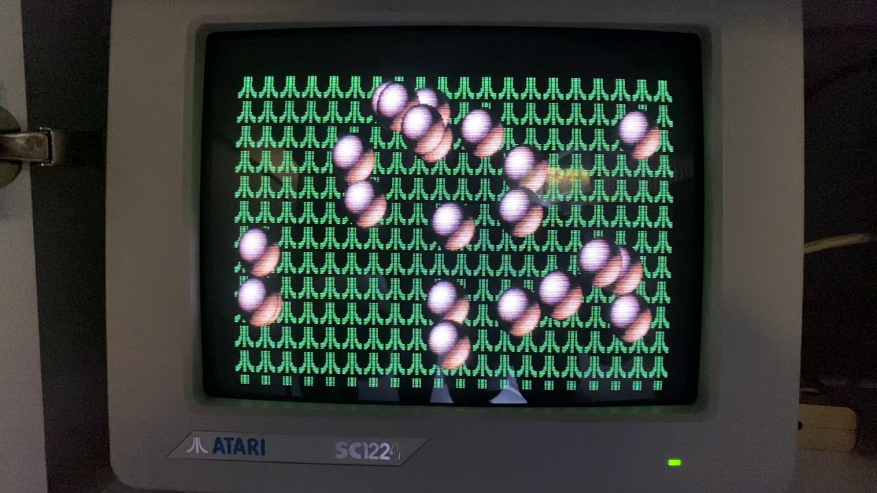 Atari STE: 22 32 x 32 Pixel Blitter objects @ 50 Hz using 4 bitplanes ...
