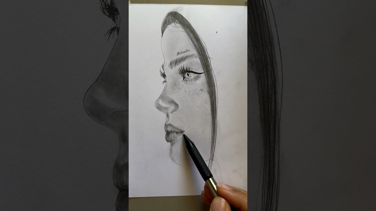 Step-by-Step Tutorial: Drawing a Side Profile Portrait #shorts - YouTube